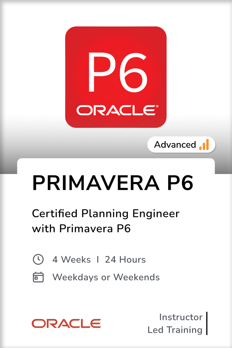 Primavera P6 Project Professional Training Certification Course in ...