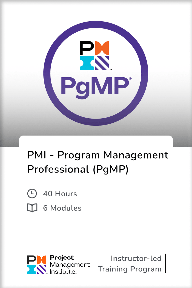 PMI - Program Management Professional ( PgMP ) – Team Academy